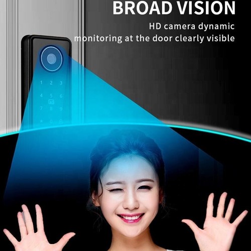 fingerprint door lock smart keyless padlock with camera | eBay