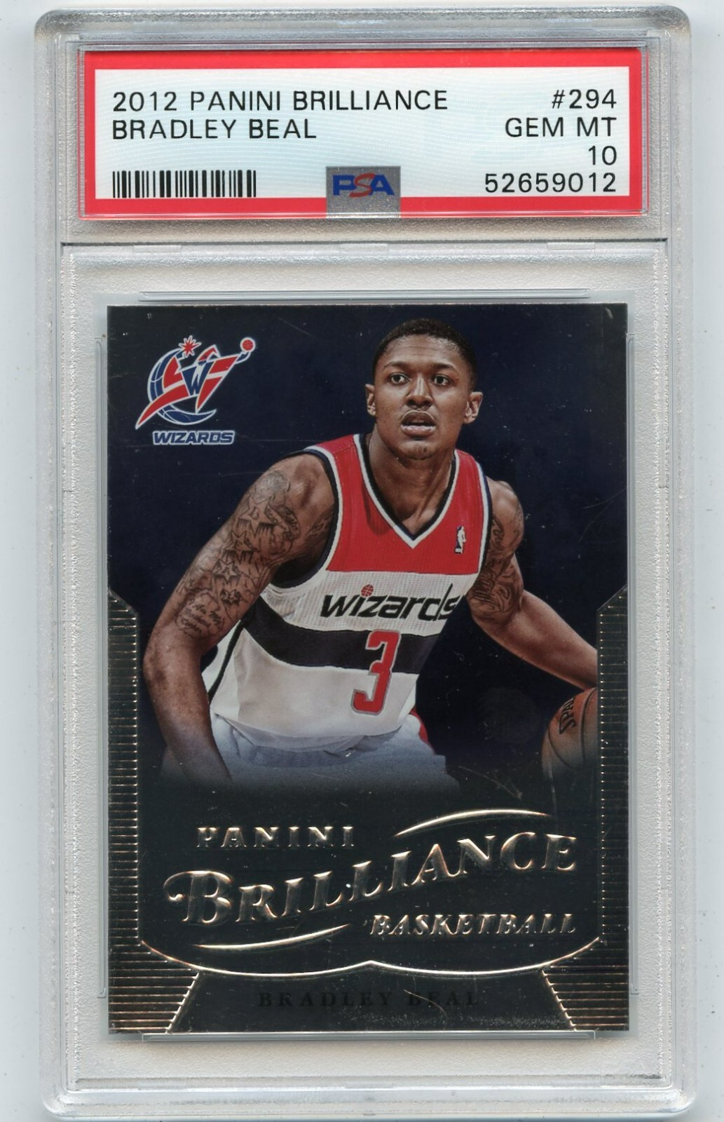 2012-13 PANINI BRILLIANCE #294 BRADLEY BEAL ROOKIE CARD RC WIZARDS, PSA ...