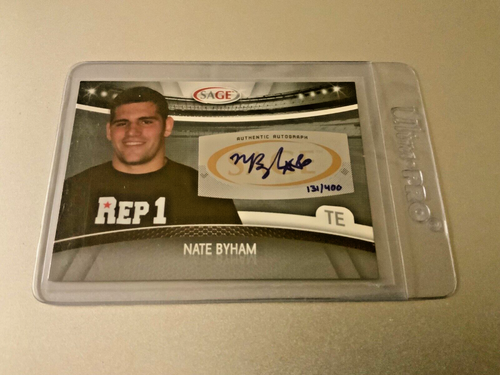 NATE BYHAM 2010 SAGE ROOKIE PITT AUTO ROOKIE BUCCANEERS SP AUTOGRAPH RC ...
