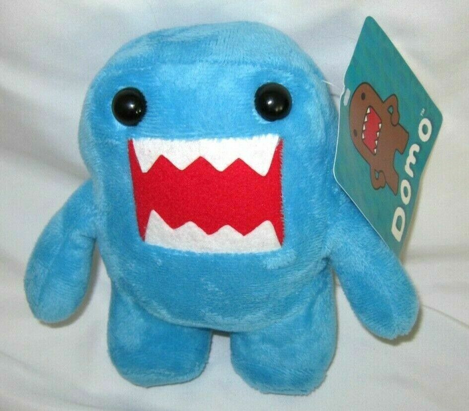 5 Piece Domo-Kun 6" Soft Blue,Yellow,Lime Green,Purple,and Brown Plush ...