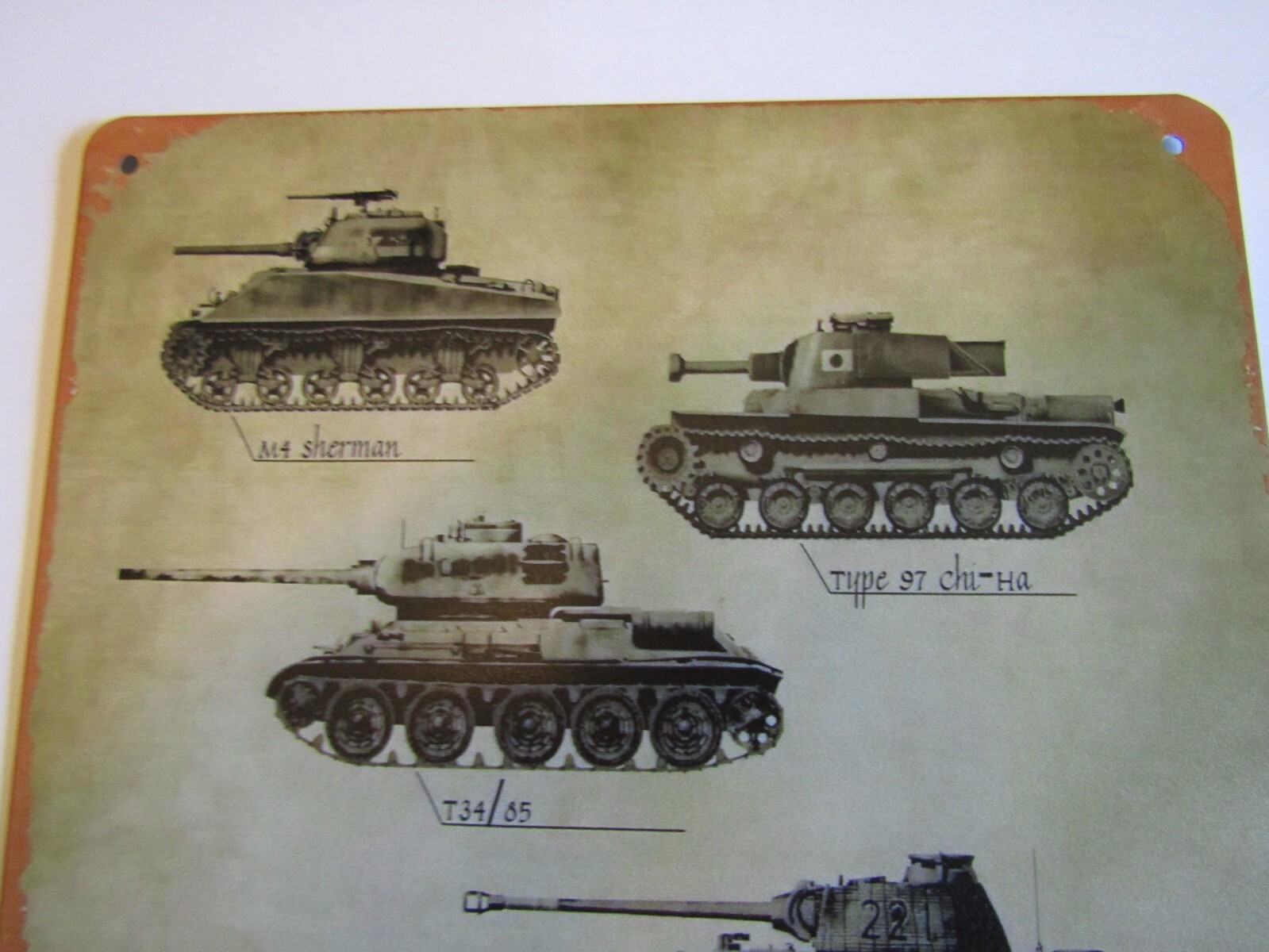 New Metal Sign- WWII Axis & Allied Tanks- US Japanese Italian German UK ...
