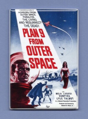 PLAN 9 FROM OUTER SPACE *2X3 FRIDGE MAGNET* MOVIE POSTER HOLLYWOOD ...