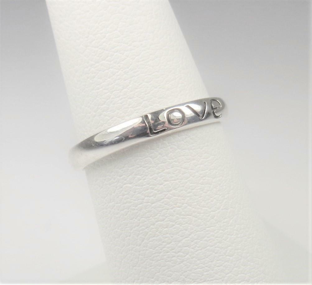 STERLING SILVER LOVE SCRIPT BAND PROMISE RING SIZES 7 AND 8 | eBay