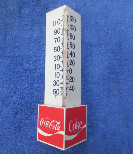 Vintage Coke Coca Cola Triangle Thermometer Plastic Red White . Works ...