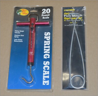 HT Deluxe Fish Mouth Spreader & Bass Pro Shops 20 Pound Spring Scale | eBay
