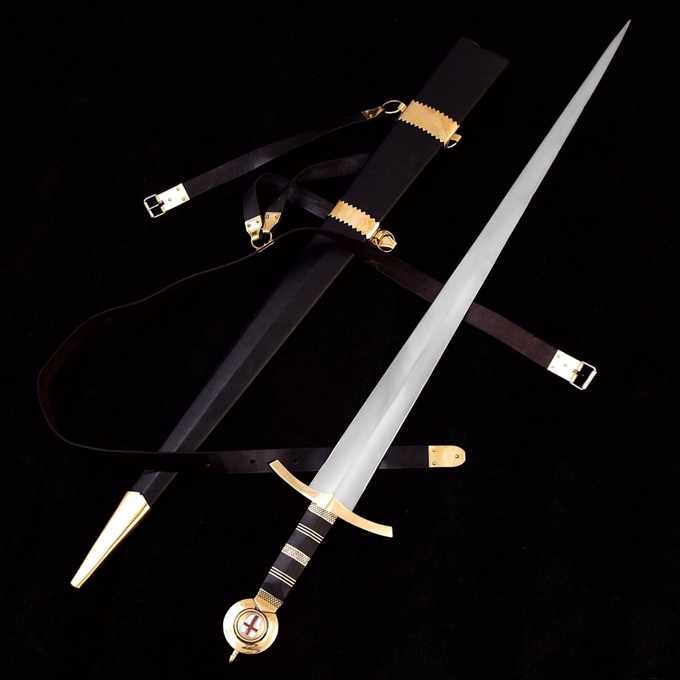 Medieval Knights Templar Sword Hand Forged D2 Steel Longsword with ...