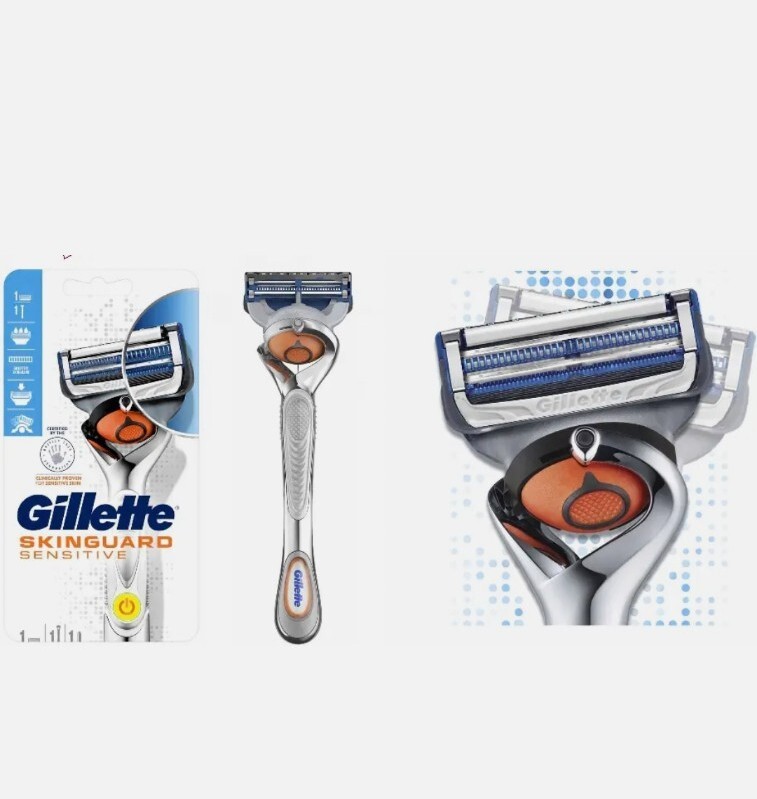 GILLETTE SKINGUARD SENSITIVE 'POWER' RAZOR FLEXBALL BATTERY POWERED ...