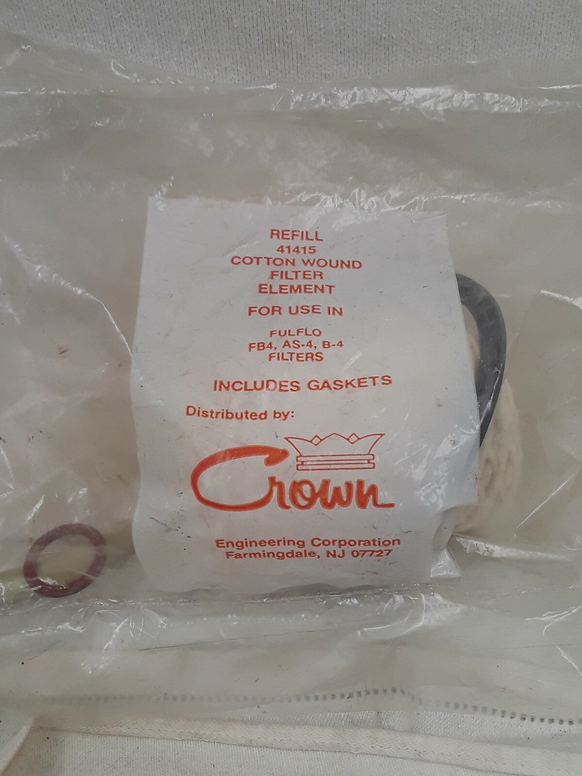 Crown Cotten Wound Filter element 41415 Fulflo FB4 AS-4 B-4 FILTERS w ...