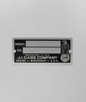 Genuine Original JI Case Tractor Model Serial Number Plate Blank VTG ...