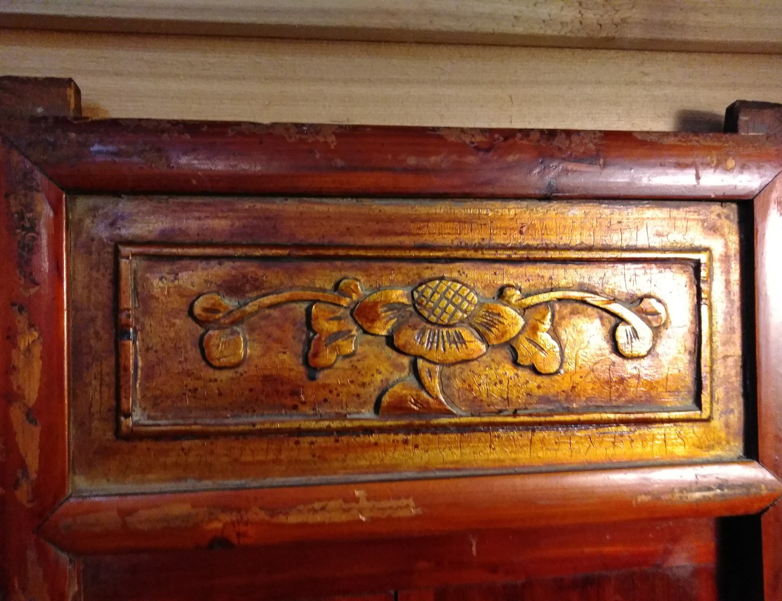 Two Chinese Shutter Hand Carved Painted Panels Opens Antique | eBay