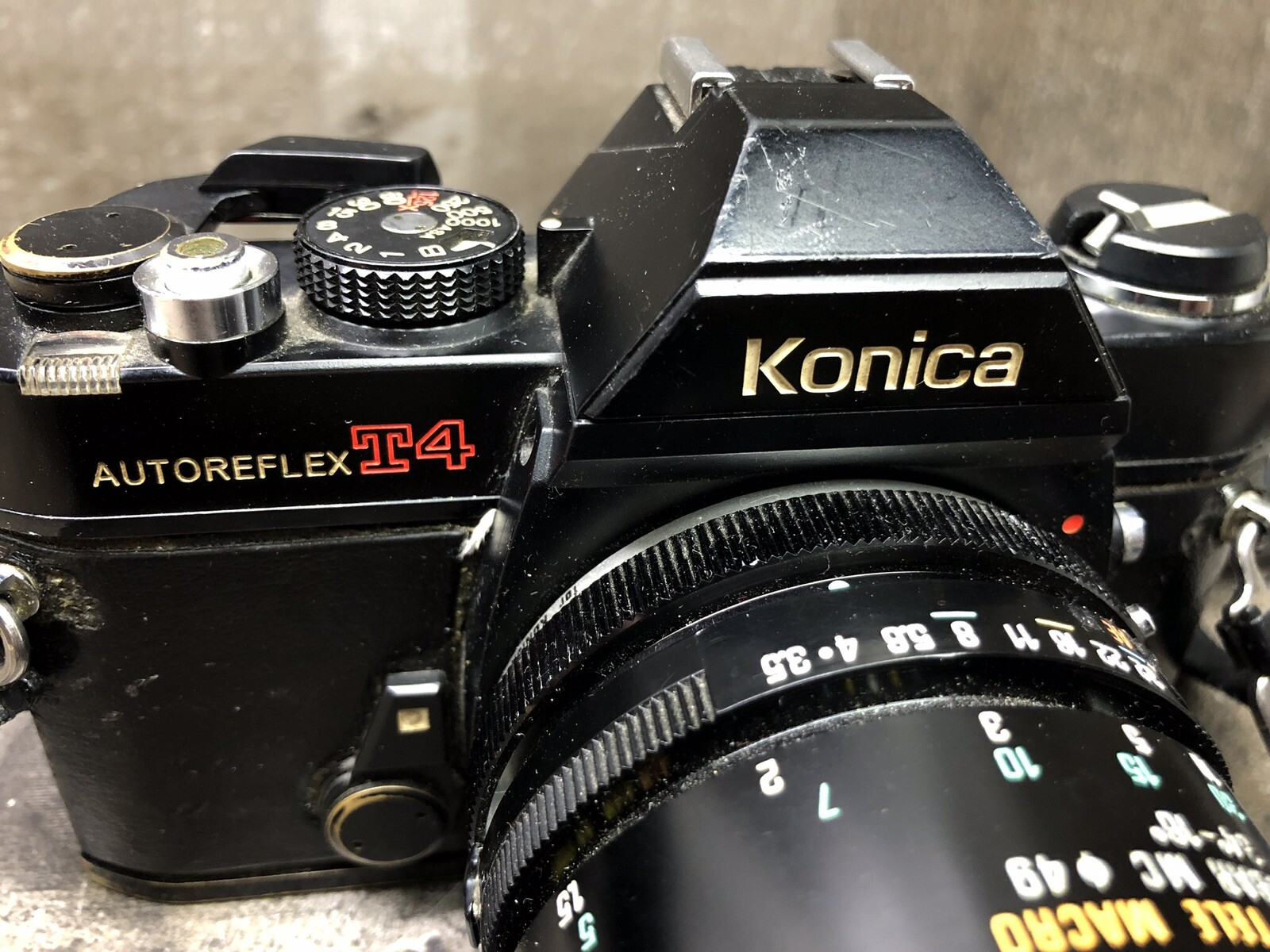 Konica Autoreflex T4 35mm SLR Film Camera w/ 70-150mm 1:3.5 Tamron Lens ...
