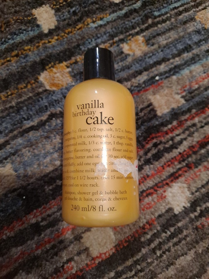 Philosophy VANILLA BIRTHDAY CAKE Shampoo Shower Gel Bubble Bath 8 oz ...