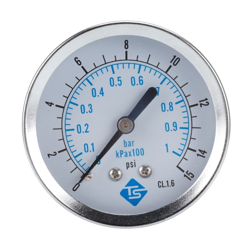 Water Pressure Gauge 1/4" NPT Thread Back Mount Pressure Gauge Range 0 ...