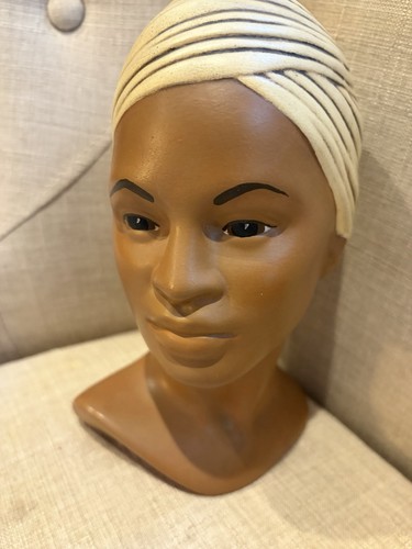 Vintage MCM 8” Marwal Style Ceramic Eastern Indian Turban Head Bust ...