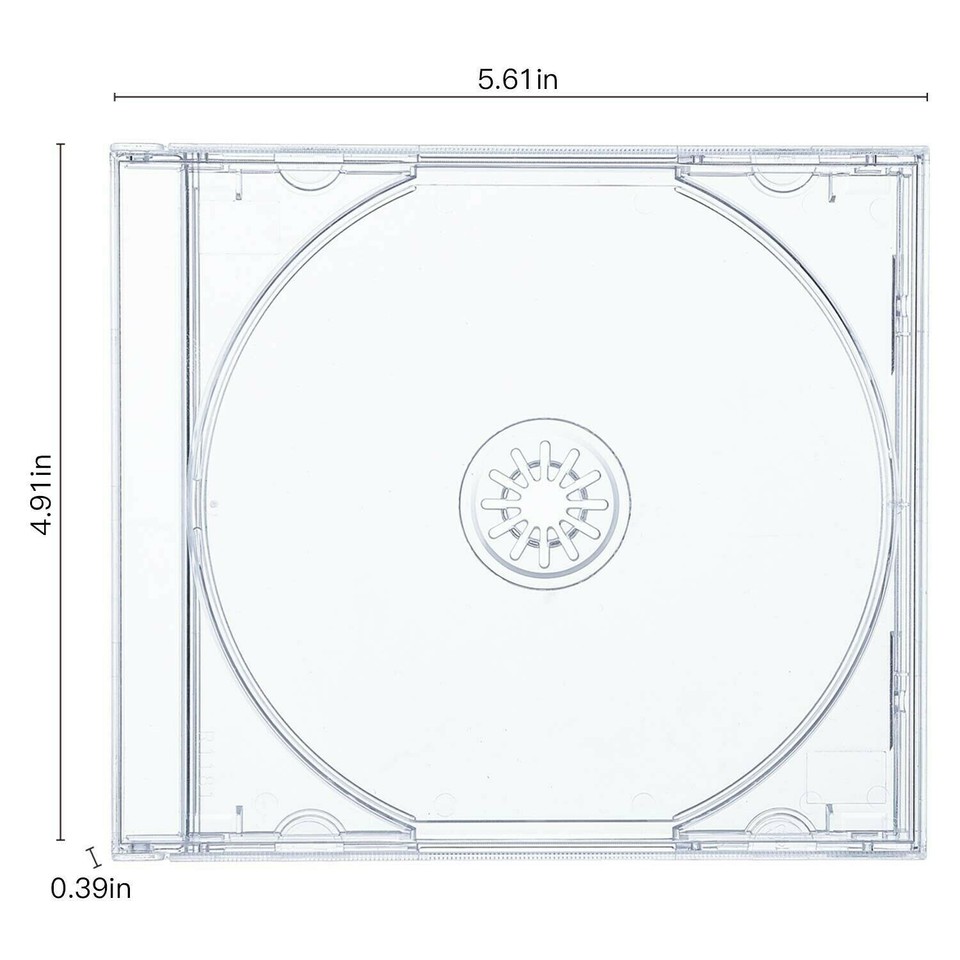 50 Pack 10.4 mm Standard Single Clear CD Jewel Case with Assembled ...