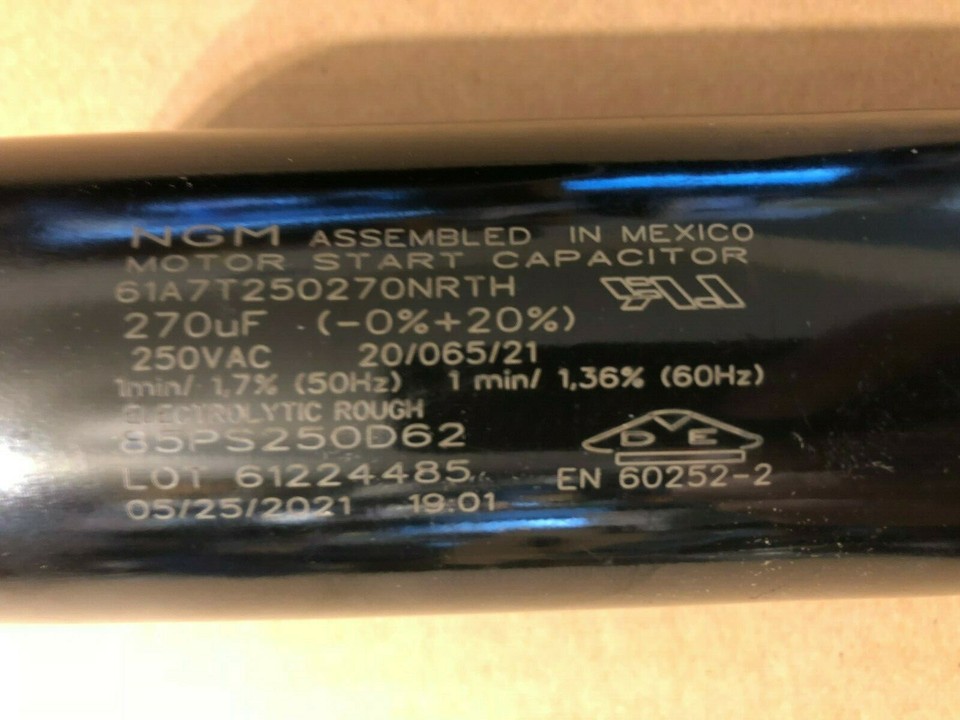 NGM Motor Start Capacitor 61A7T250270NRTH 270 uF 50 Hz (-0% + 20% ...