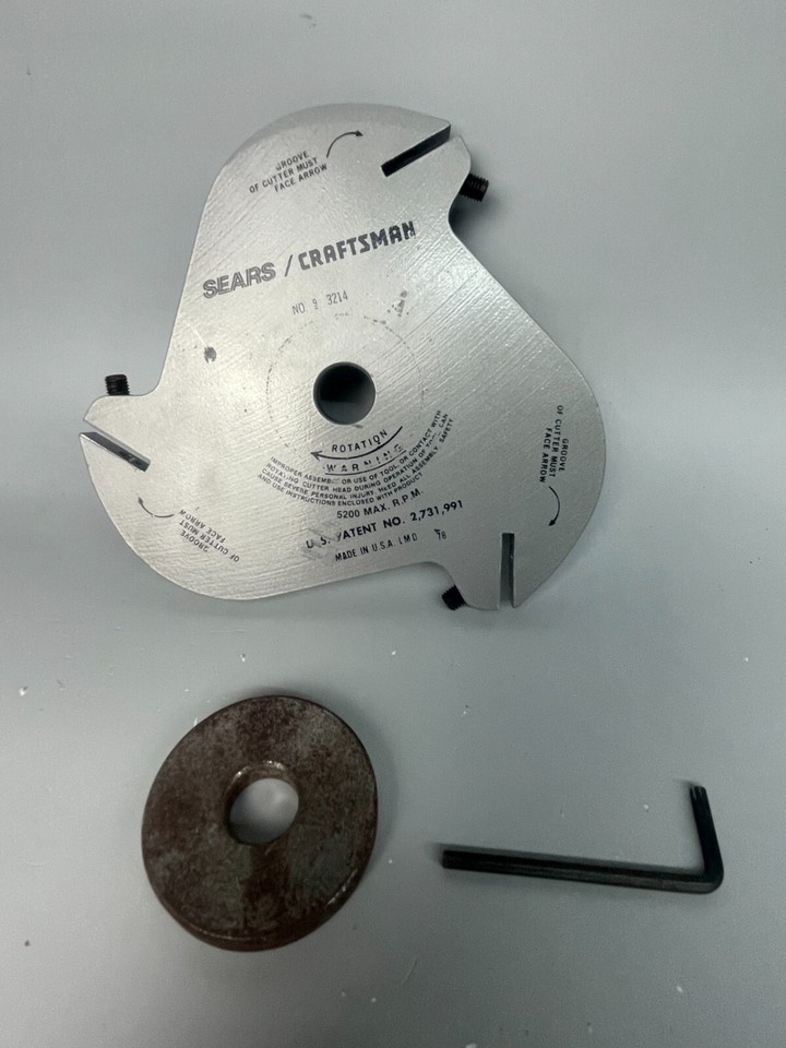 NEW Sears Craftsman Triple-Cutting Molding Head Set 7" Cutting Diameter ...