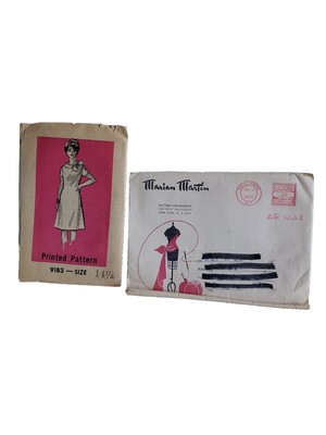 Vintage Marian Martin Sewing Pattern 9183 Size 14.5 Dress Printed ...
