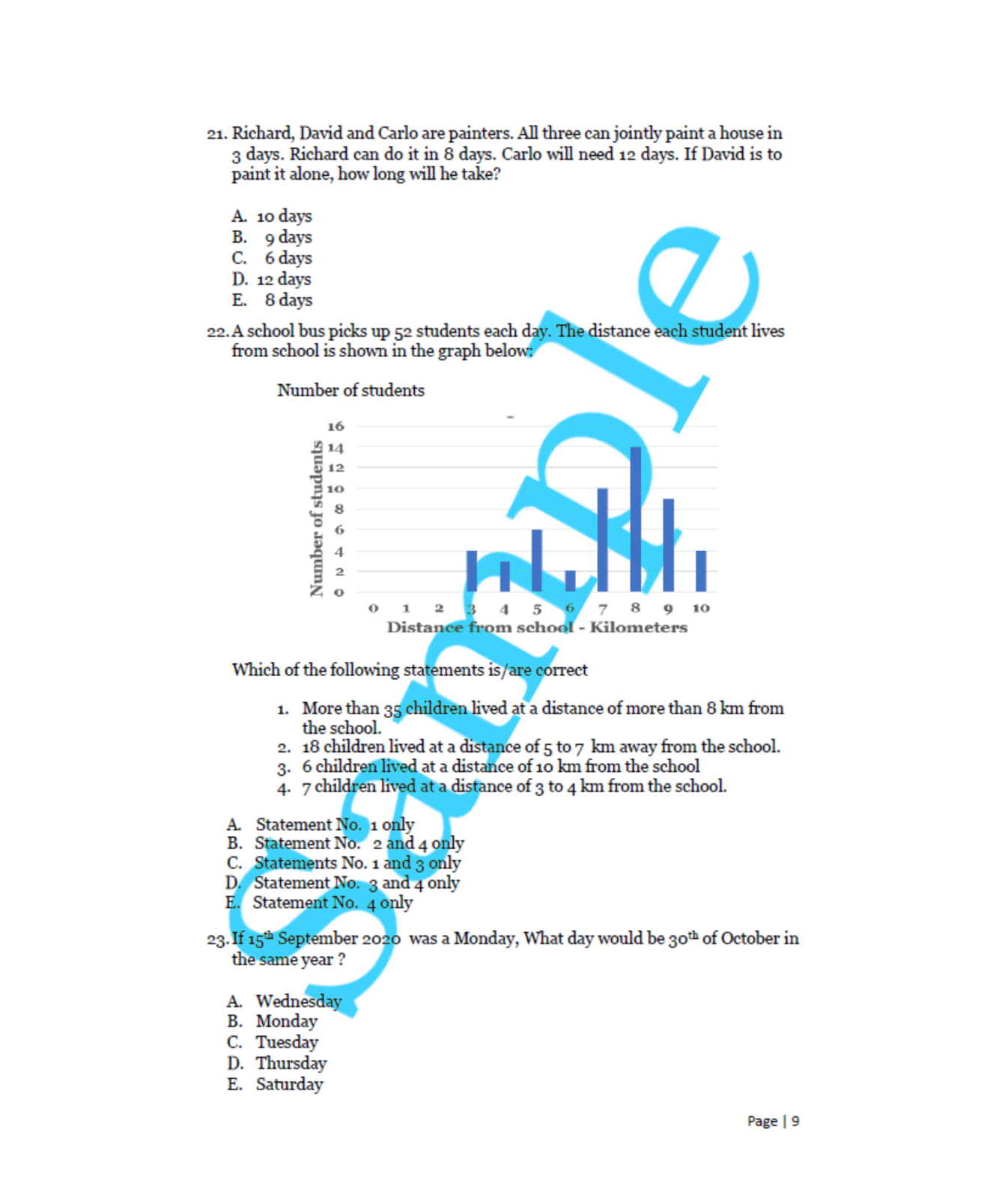 Year 4 Opportunity Class(OC) Practice Test Question paper-Mathematical ...