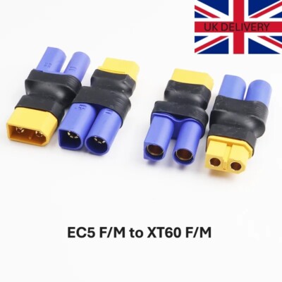 EC5 to XT60 Female Male Plug Adapter Connector for RC Lipo Battery Charger ESC | eBay UK