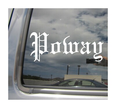 Poway - Old English California Car Vinyl Decal Window Sticker 18178 | eBay