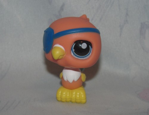 LPS Littlest Pet Shop #882 - Parrot with Eyepatch, Blue Eye - Orange ...