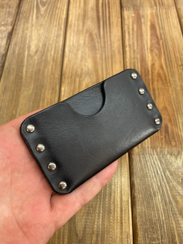 Custom Leather Id Holder, Leather Card Case, Mini Card Wallet ...