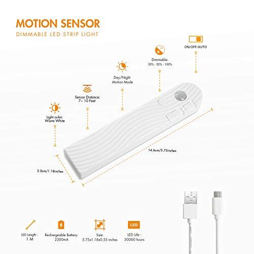 Motion Sensor Led Strip Lights Rechargeable Motion Activated Light ...