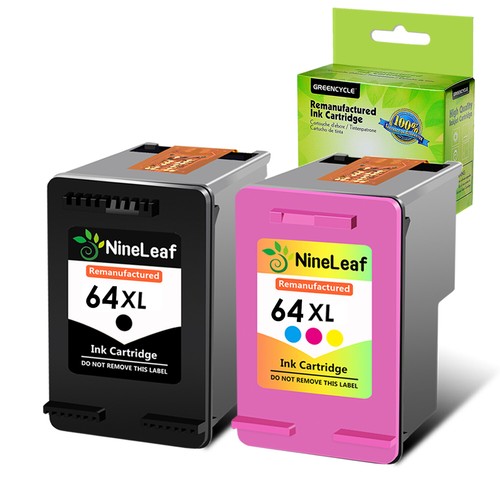 1x Black +1x Tri-Color Ink For HP 64 64XL ENVY Photo 6220 6222 6230 ...