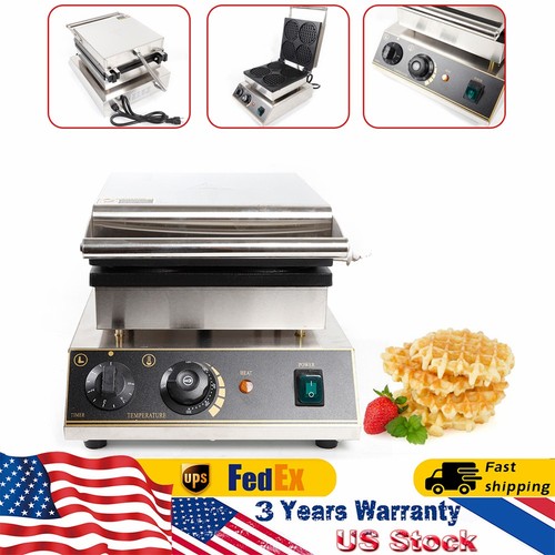 1750W Stainless steel Electric Nonstick 4Pcs Round Waffle Baker Maker ...
