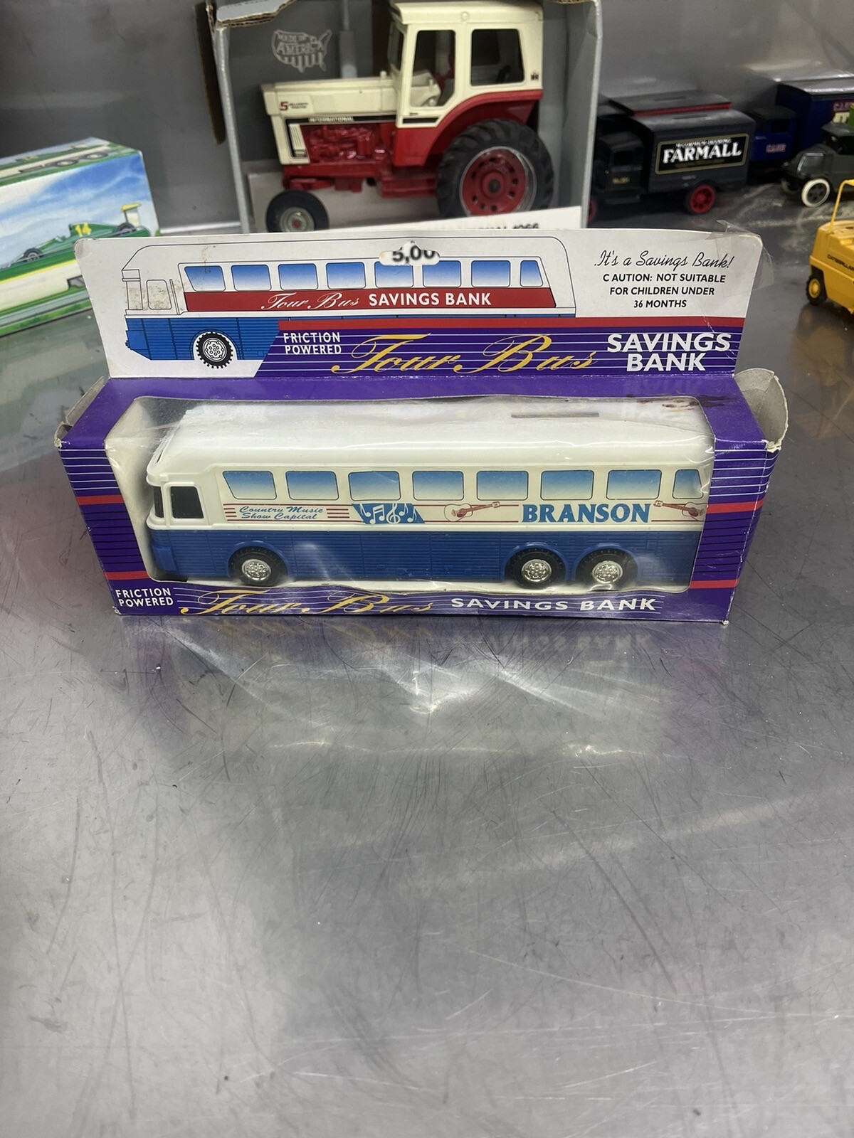 10” Long Toy Tour Bus Bank Branson Missouri In Package Friction Powered ...