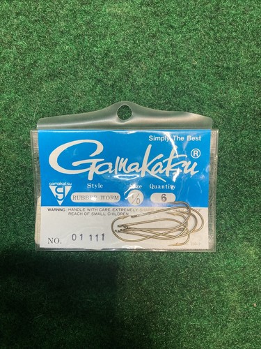 GAMAKATSU STRAIGHT SHANK RUBBER WORM HOOK #01109 SIZE 1/0 BRONZE M4426 ...