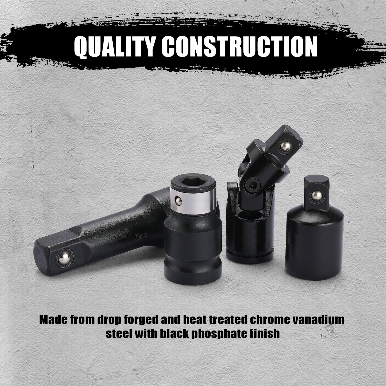 18 PCS Drive Tool Accessory Set Premium CR-V Steel Includes Socket ...