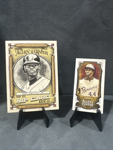 2024 Topps Allen & Ginter Ken Griffey Jr RIP CARD RIPPED! W/ Hank Arron ...