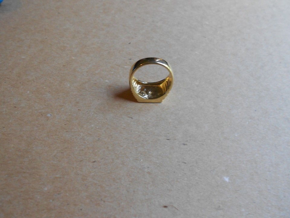 Yellow Gold Plated 10K Plated Mans Ring Gold Plated Mens Ring Mans Ring ...