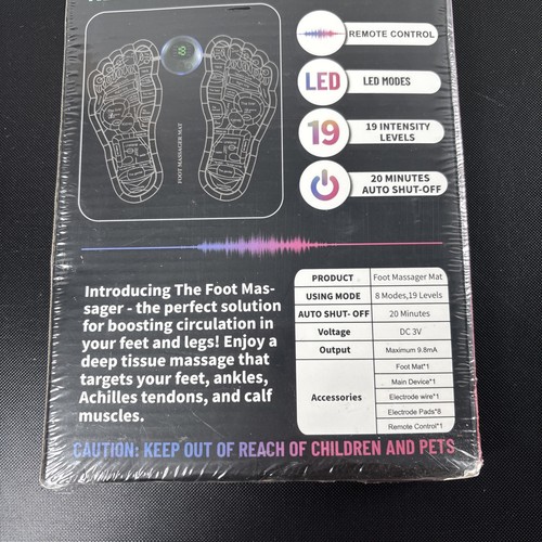 19 Level EMS Electric Foot Massager Pad Muscle Stimulator Blood ...