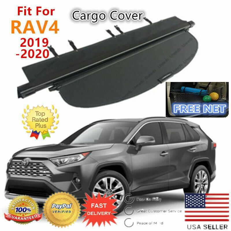 Fits 2019-2024 Toyota RAV4 Rear Trunk Retractable Cargo Cover Plus Free ...