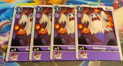 x4 Playset Digimon BAKEMON BT4-080 Purple Uncommon TCG | eBay