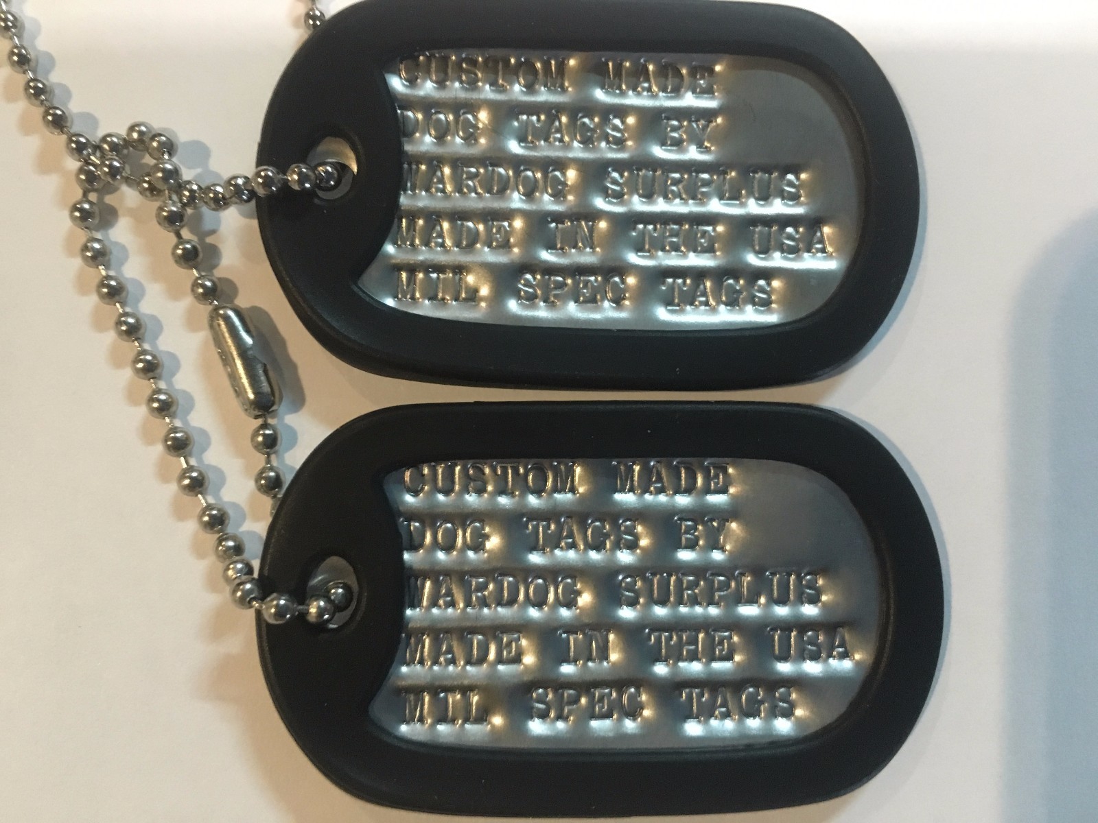 MILITARY CUSTOM ID DOG TAGS WITH CHAIN & SILENCERS OFFICIAL GI ARMY ...
