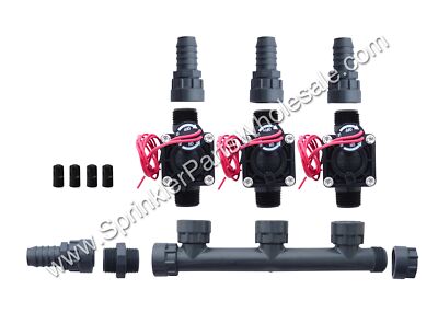 Hunter PGV100-MM 3 Zone Dura Manifold Valve Kit No Flow Control - Barb ...