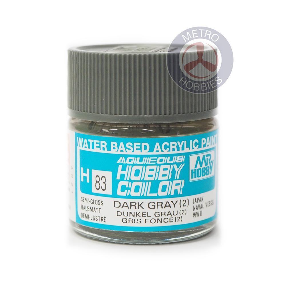 Mr Hobby (Gunze) H083 Aqueous Semi-Gloss Dark Grey 2 Acrylic Paint 10ml | eBay