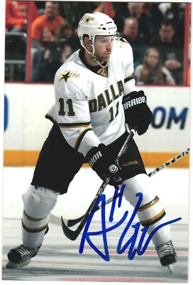 Aaron Gagnon Autographed 4x6 Color Photo Dallas Stars #11 White A | eBay