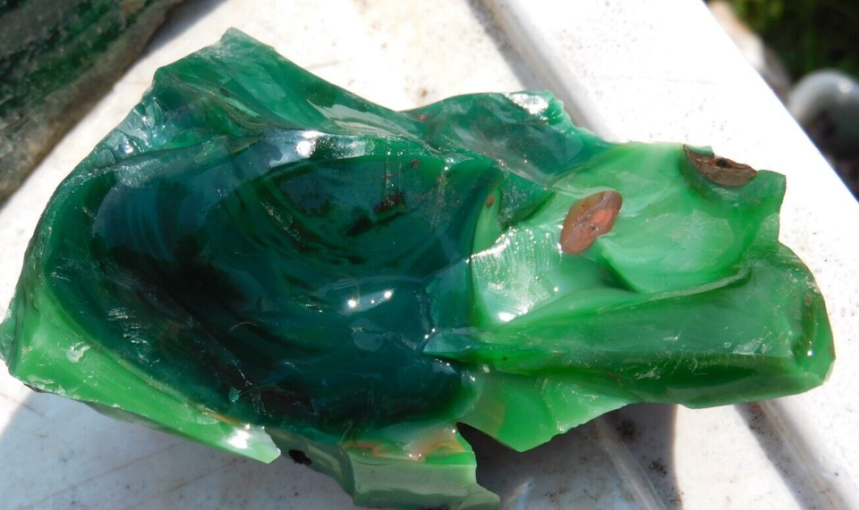 9.8oz Light/Dark Green Pretty Antique Recycled Slag Glass from ...