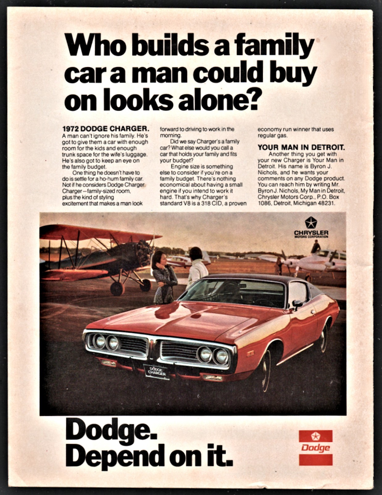 1972 DODGE CHARGER Classic Vintage Red Car Photo AD | eBay