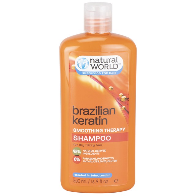 Natural World Brazilian Keratin 2 in 1 Smoothing Therapy Shampoo 500ml ...