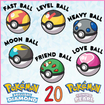 Choose 20 Ball Apriballs Pokemon Brilliant Diamond Shining Pearl ...