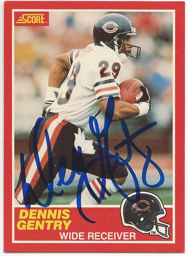 DENNIS GENTRY Autographed Signed 1989 Score card Chicago Bears COA | eBay