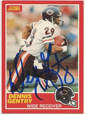 DENNIS GENTRY Autographed Signed 1989 Score card Chicago Bears COA | eBay