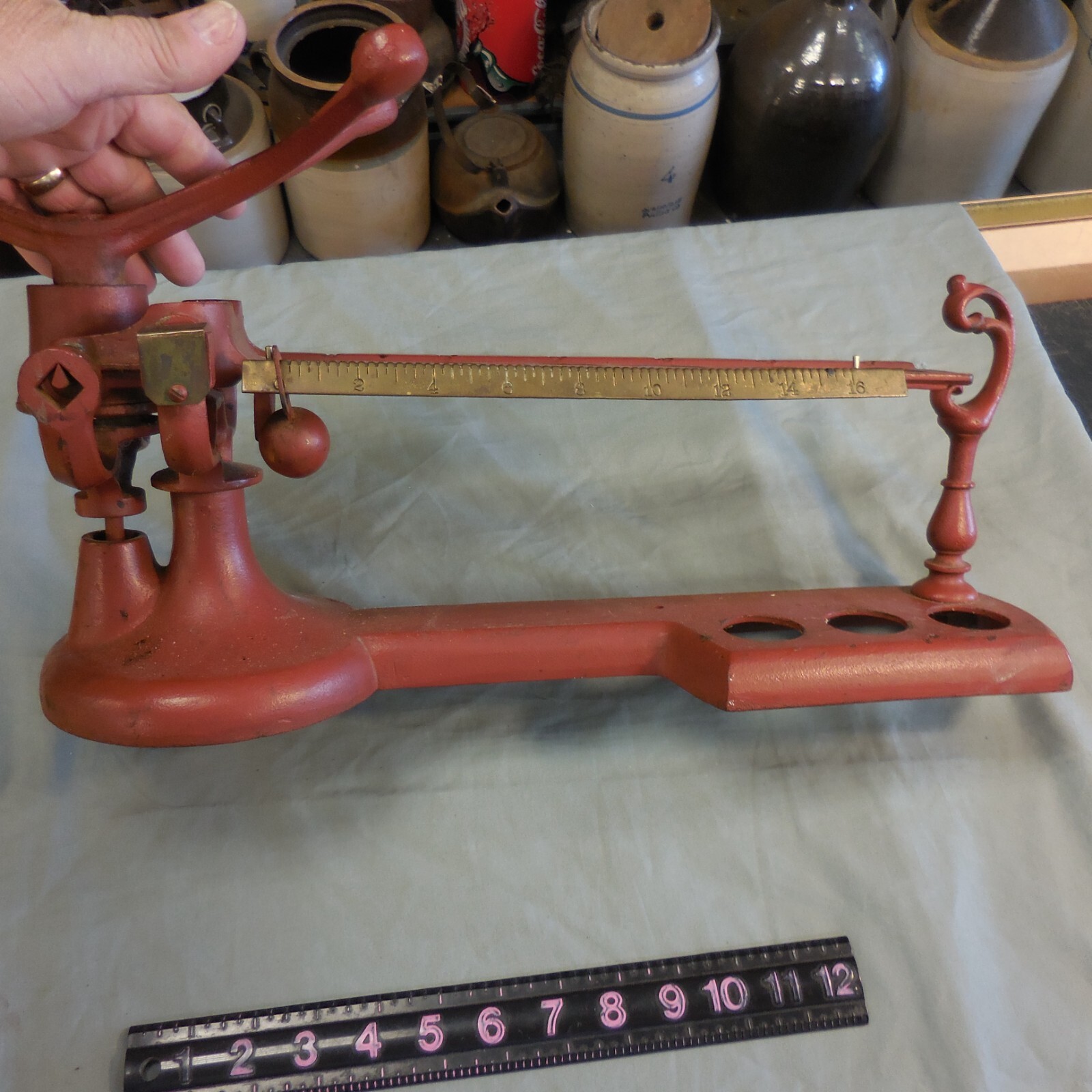 Antique Vtg Cast Iron Dry Goods Store Mercantile Balance Scale | eBay