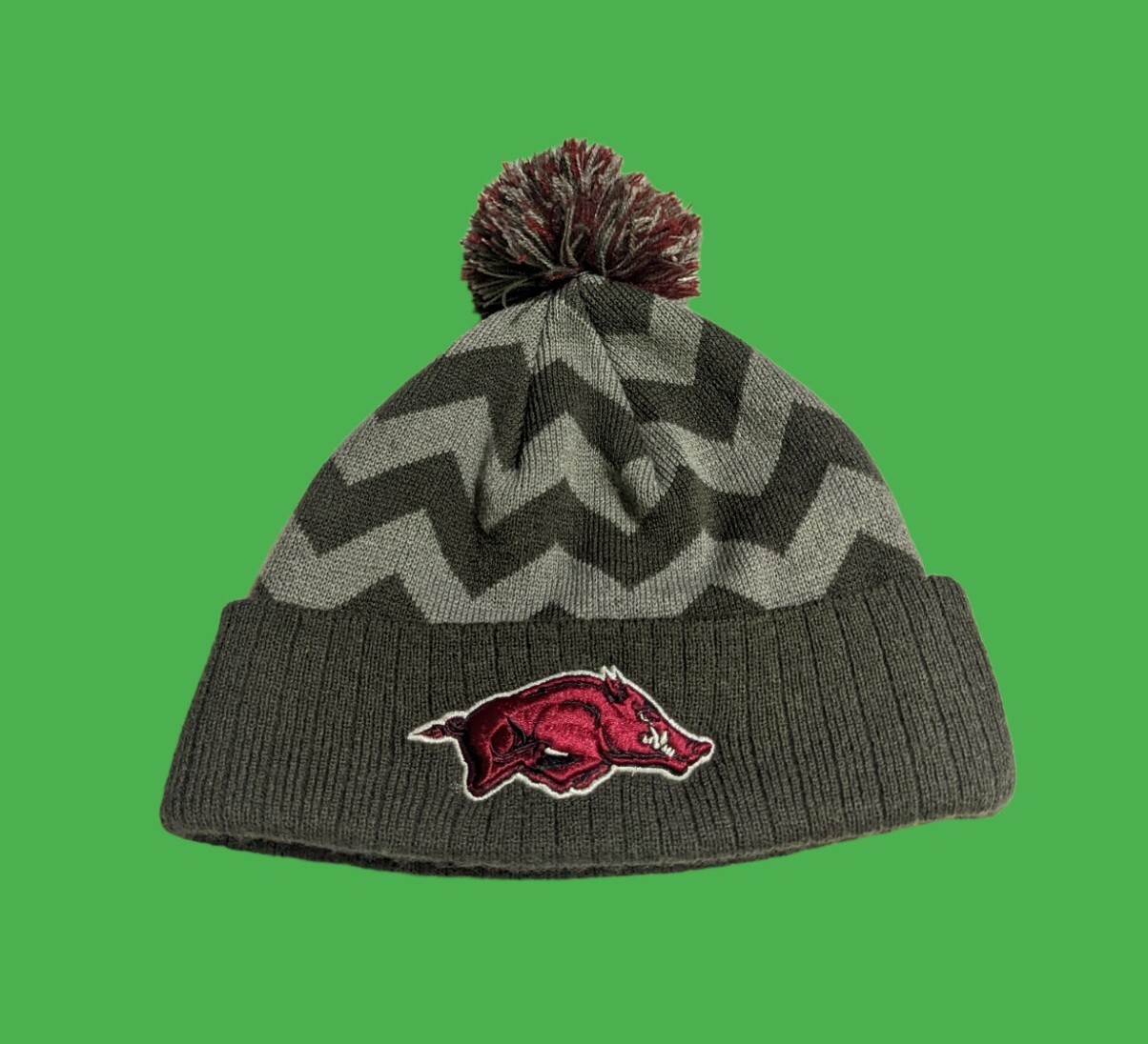 Arkansas Razorbacks NCAA 2 Sided Pom Cuff Knit Beanie Top Of The World ...